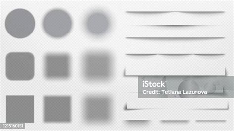 사실적인 그림자 분할 선 그림자 투명 오버레이 템플릿 벡터 그림자 세트 그늘에 대한 스톡 벡터 아트 및 기타 이미지 그늘 개체 그룹 아이콘 Istock