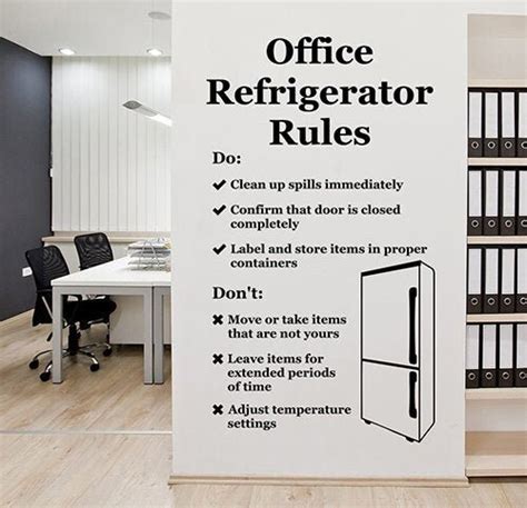 Clean Refrigerator Sign Office