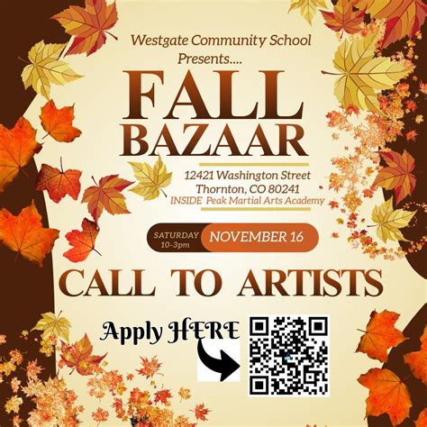 Fall Bazaar We Need Vendors And Volunteers Westgate Community School