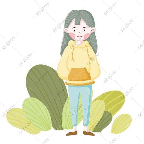 卡通女孩子 快樂女孩 插畫女孩 女生素材圖案，psd和png圖片免費下載