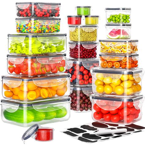 40 Pcs Food Storage Containers With Lids Airtight 20 Containers And 20 Lids Plastic Storage