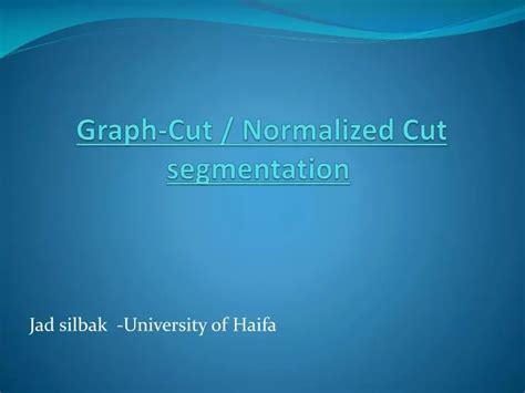 ppt graph cut normalized cut segmentation powerpoint presentation