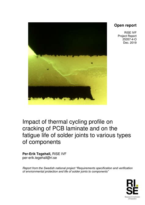 Pdf Impact Of Thermal Cycling Profile On Cracking Of Pcb Laminate And