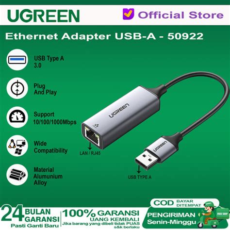 Jual Ugreen USB 3 0 To Lan Ethernet Adapter Gigabit Nintendo Switch Macbook 50922 USB A