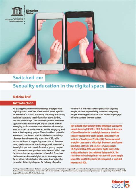 Switched On Sexuality Education In The Digital Space UNGEI