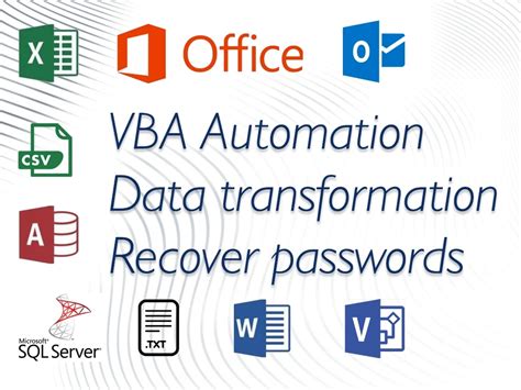 vba automated ms office tasks excel access word outlook pdf