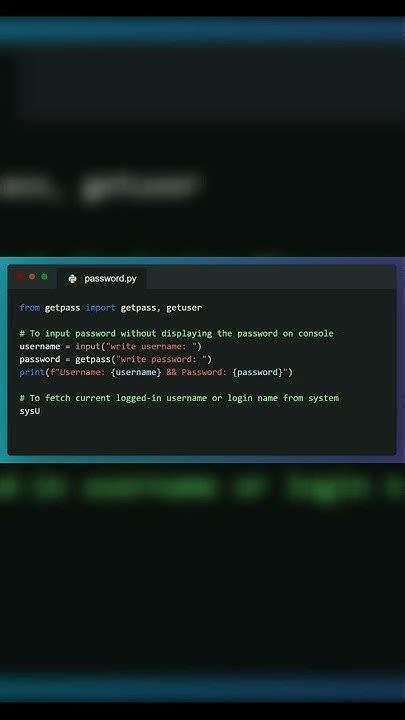 Hidden Password Input In Python Youtube