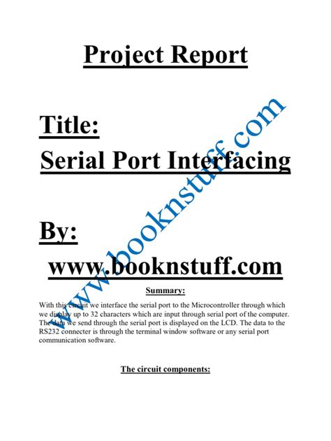 serial port interfacing pdf electronic circuits electrical