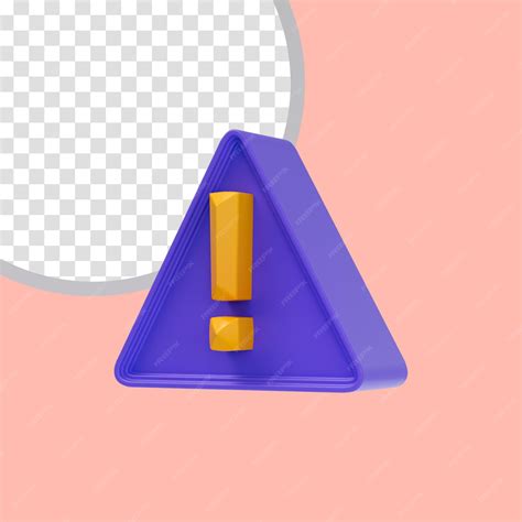 만화 봐 느낌표 삼각형 배지 아이콘 3d 렌더링 개념 경고 경고 신호 위험 프리미엄 Psd 파일