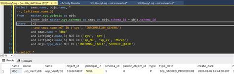 Discover User Objects In A Master Database Datasteve