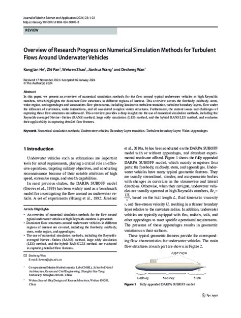 Pdf Overview Of Research Progress On Numerical Simulation Methods For Turbulent Flows Around