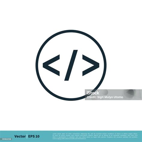 코딩 아이콘 벡터 로고 템플릿 일러스트 디자인 벡터 Eps 10 로고에 대한 스톡 벡터 아트 및 기타 이미지 로고 컴퓨터