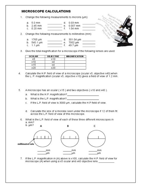 Microscope Calculations Pdf