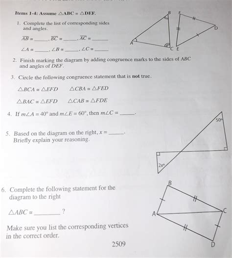 Solved Items 1 4 Assume Abc Def Complete The List Of