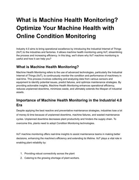 Ppt What Is Machine Health Monitoring Optimize Your Machine Health