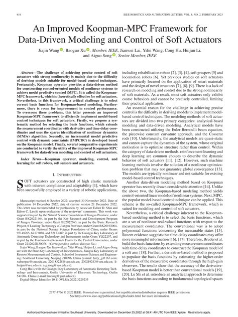 Pdf An Improved Koopman Mpc Framework For Data Driven Modeling And