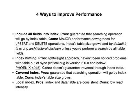 Tuning Up Apache Phoenix Secondary Indexes Ppt