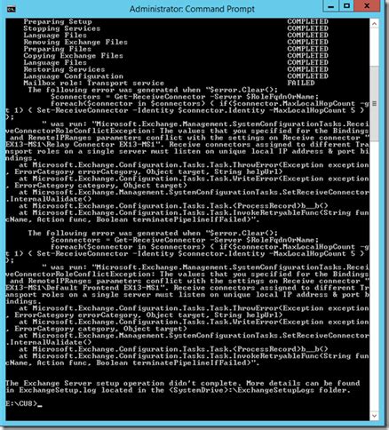 Upgrade To CU Fails On Receive Connector Misconfiguration Jaap Wesselius