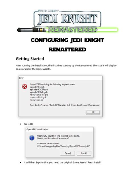 Jedi Knight Remastered Configuration Guide Pdf Texture Mapping