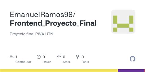 Github Emanuelramos98frontendproyectofinal Proyecto Final Pwa Utn