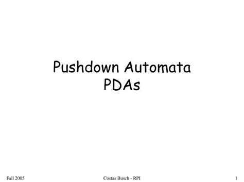 PPT Pushdown Automata PDAs PowerPoint Presentation Free Download ID 25292