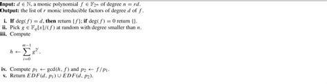 Equal Degree Factorization Algorithm For Polynomials In Download