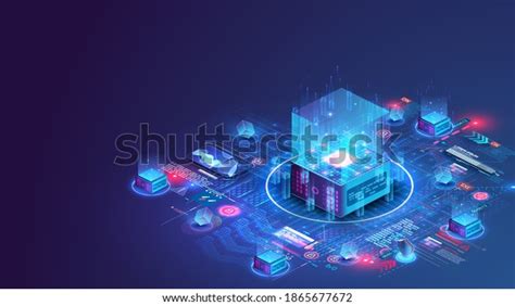 향후 대규모 데이터 처리 센터 클라우드 스톡 벡터로열티 프리 1865677672