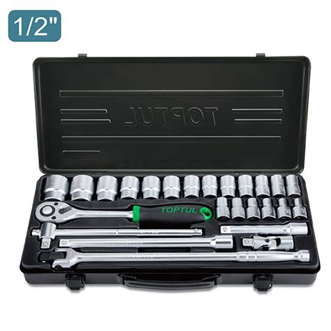 25pcs 1 2 Dr Flank Socket Set Toptul The Mark Of Professional Tools
