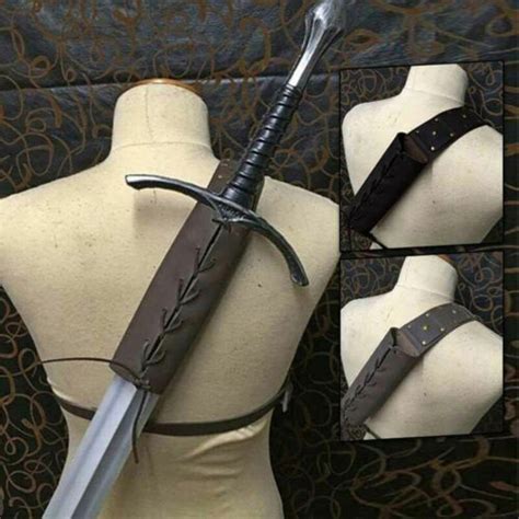 Medieval Style Sword Back Sheath Scabbard Warrior Holder Onedouble