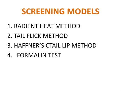 Screening Models For Analgesics Activity Pptx
