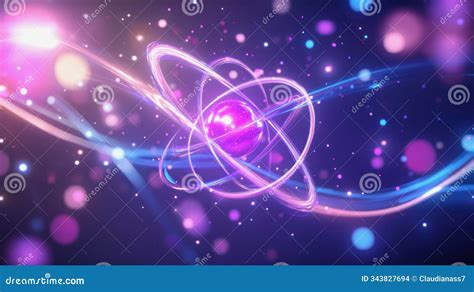 Abstract Illustration Of Atomic Structure With Vibrant Colors And