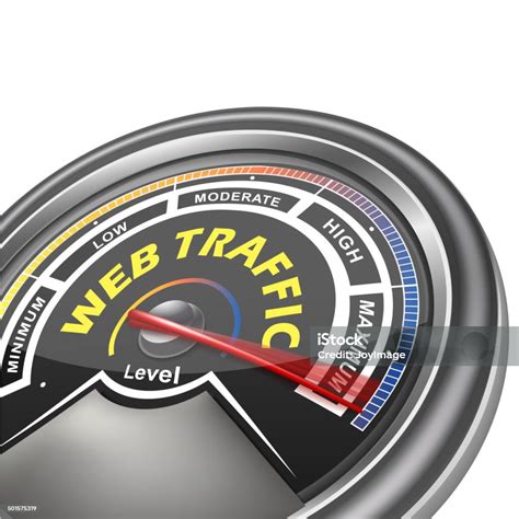 Indikator Meter Konseptual Lalu Lintas Web Vektor Ilustrasi Stok Unduh Gambar Sekarang Alat