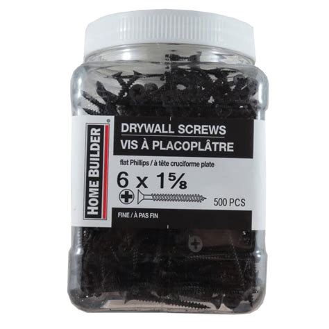 Home Builder 500 Pack 6 X 1 58 Fine Thread Drywall Screws Home