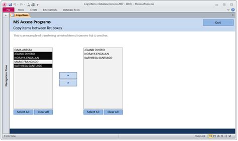 Copying List Item From One List Box To Another Microsoft Access Programs