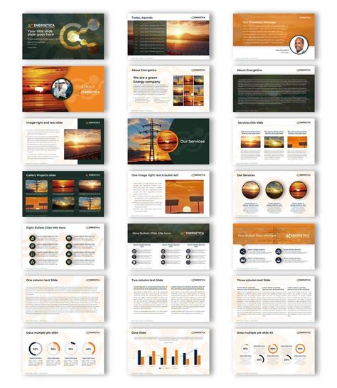 Custom PowerPoint Theme Green Orange Freelancer