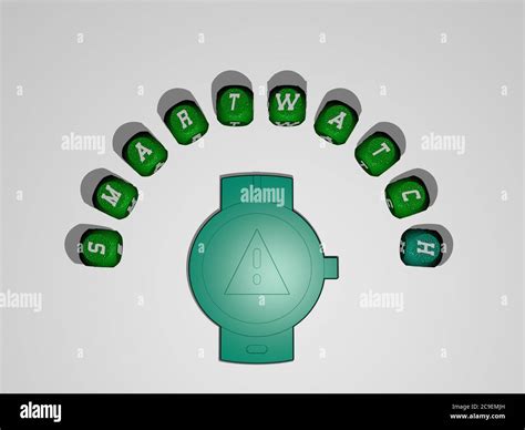 3d Graphical Image Of Smartwatch Vertically Along With Text Built