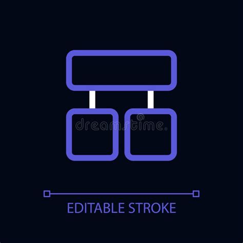 Block Diagram Pixel Perfect Color Linear Ui Icon For Dark Theme Stock Vector Illustration Of