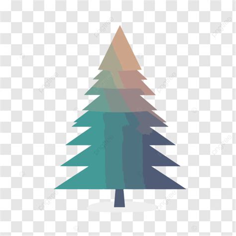 크리스마스 트리 아이콘 벡터 일러스트 레이 션 흰색 바탕에 침엽수의 단순한 다채로운 아이콘 그림자 없음 작은 프레임 중앙 Png 일러스트 및 벡터 에 대한 무료