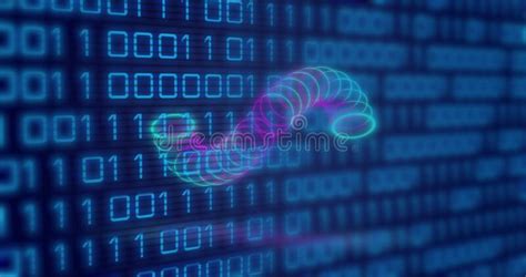 Image Of Circles Over Binary Code On Navy Background Stock Illustration Illustration Of Cloud