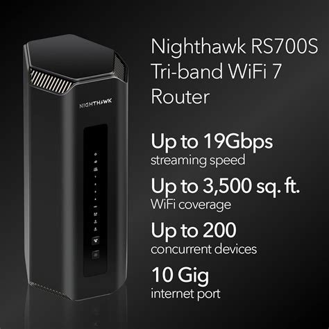 Netgear Nighthawk Router Wifi 7 Tri Band Rs700s Router Para Juegos Con Puerto De 10 Gb
