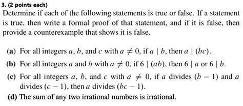solved 3 2 points each determine if each of the following