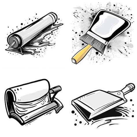 Premium Photo A Drawing Of A Roller And A Roll Of Paint