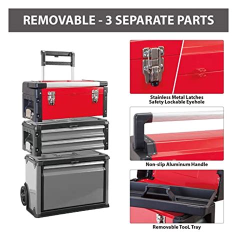 BIG RED TRJF C305ABD Torin Garage Workshop Organizer Portable Steel And Plastic Stackable