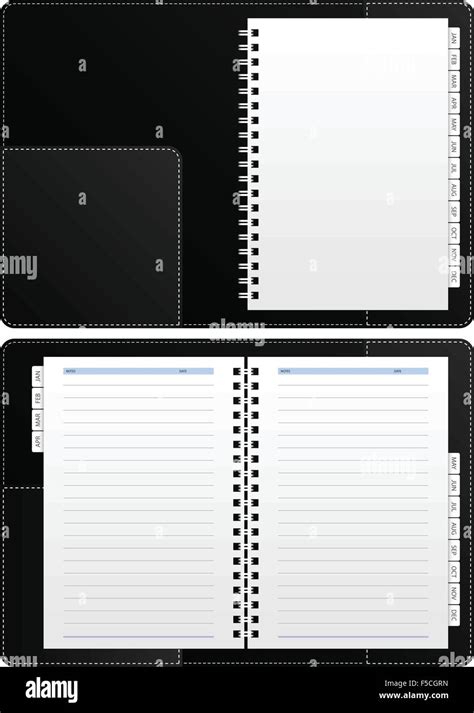 Diary Notebook Ring Binder Stock Vector Image Art Alamy