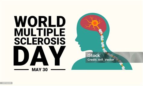 세계 다발성 경화증의 날 배너 신경 보호 손상의 벡터 일러스트레이션 다발성 경화증에 대한 스톡 벡터 아트 및 기타 이미지 다발성 경화증 경화 낮 Istock