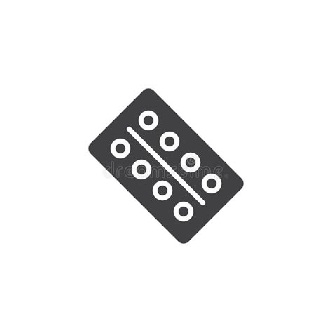 Medical Blister Pack Pills Vector Icon Stock Vector Illustration Of
