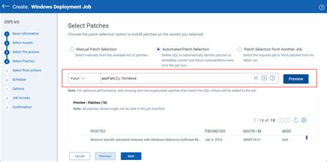 Creating Patch Job For Windows Assets