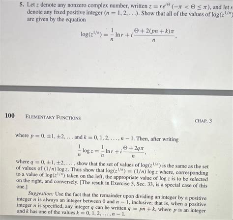 Solved 5 Let Z Denote Any Nonzero Complex Number Written