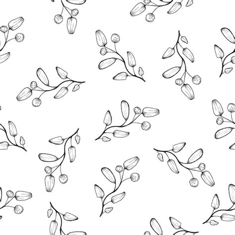 Premium Vector Hand Drawn Floral Leaf Seamless Vector Pattern Hand