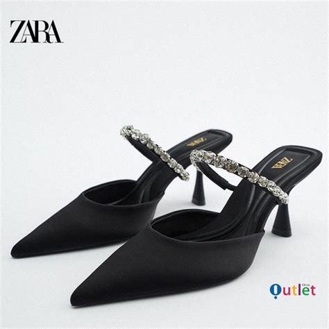 Босоножки Женский Zara черный Шпилька Резина Полимерный материал размер 39 Укрепленная пятка